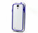 Бампер для Samsung Galaxy S4 синий\прозрачный, силикон