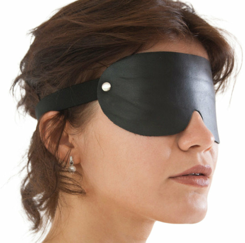 Широкая маска на глаза на резинке Лунный Свет чёрная