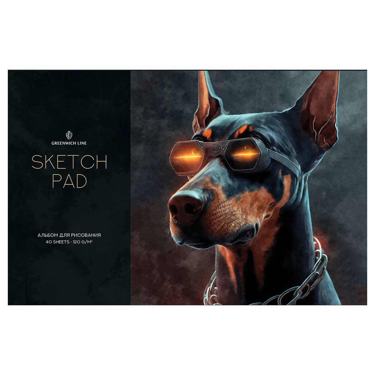 Альбом для рисования 40л, А4, на скрепке Greenwich Line "Black Dog", 120г/м2, 2 штуки