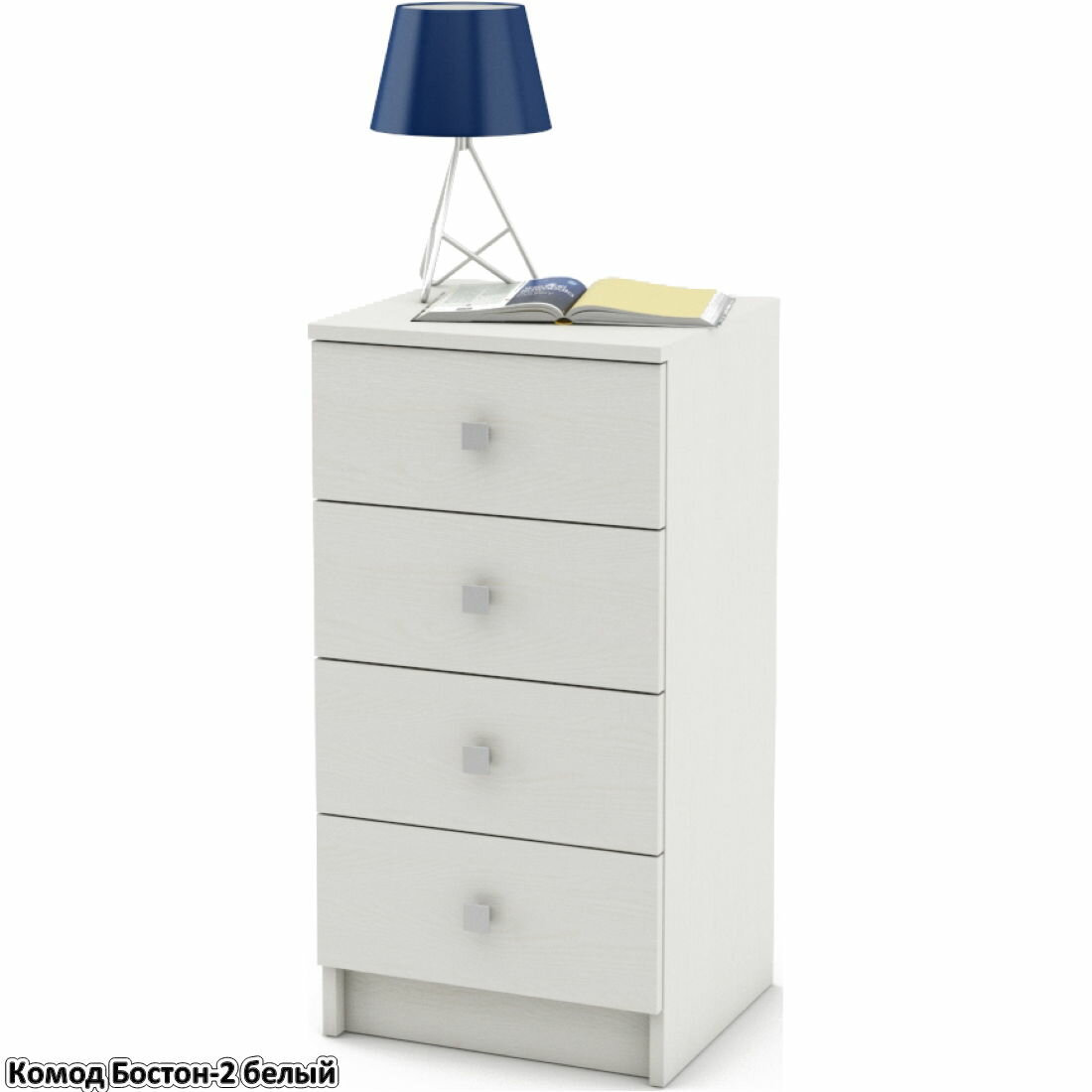 Комод Бостон-2 Белый, ЛДСП, МФ Владимир VMF, 40х79,3х38 см.