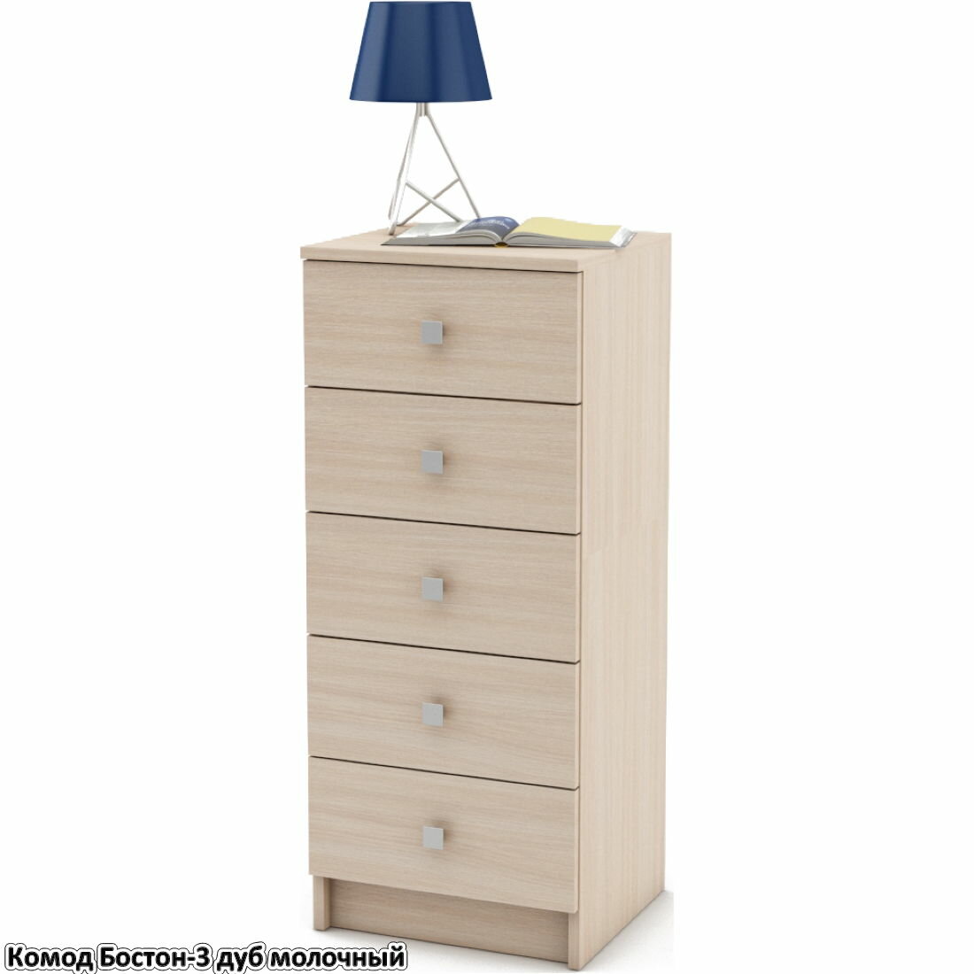 Комод Бостон-3 Дуб-молочный, ЛДСП, МФ Владимир VMF, 40х96,6х38 см.