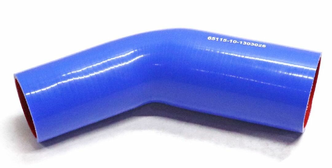 Патрубок радиатора нижний КАМАЗ, силикон, синий, армир. L320мм, d70/60мм. (HH024)