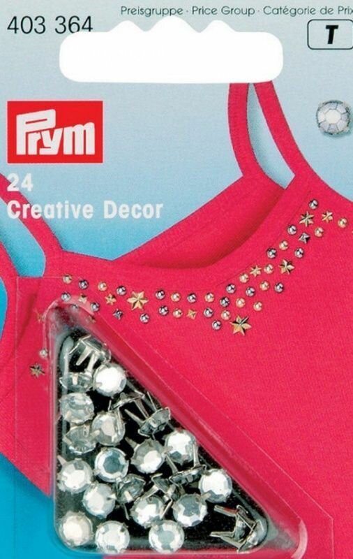 Декоративные заклепки со стразами для ткани (24шт) PRYM 403364