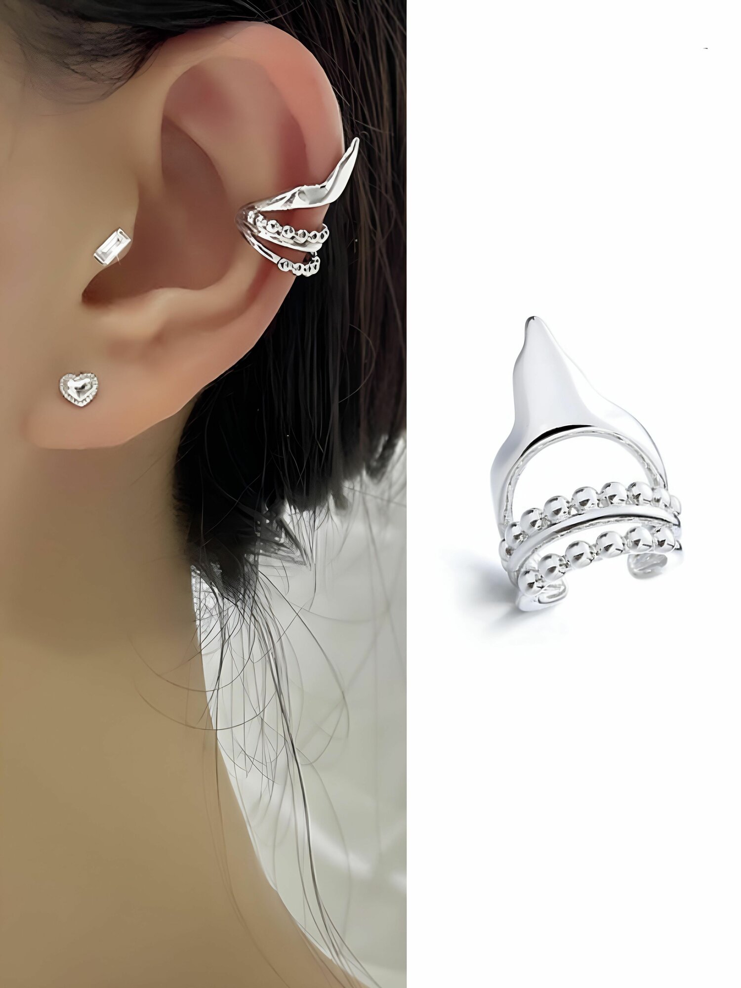 Серьги каффы, кристаллы Swarovski