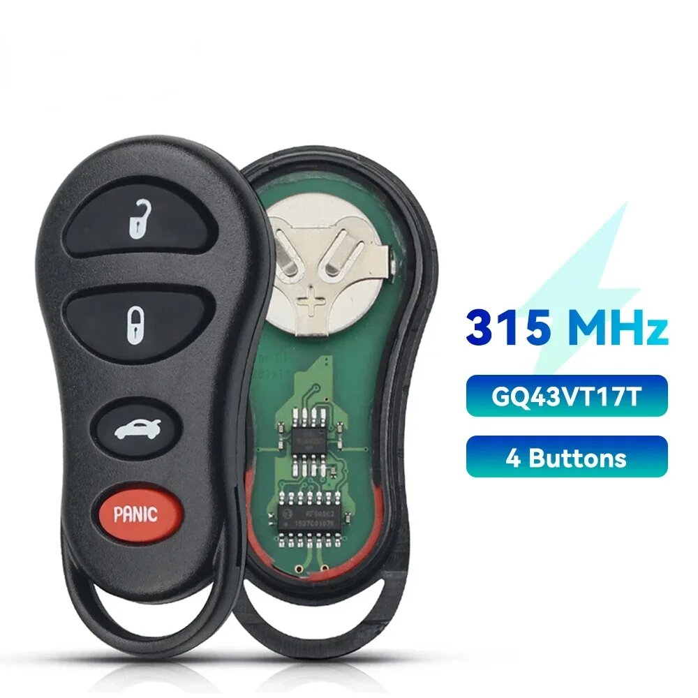 KEYYOU 1 шт. Новинка GQ43VT17T 3/4 кнопки 315 МГц дистанционный Автомобильный ключ для Dodge Jeep fit Chrysler Concord 300M 2001-2004 брелок для ввода ключей Model 2
