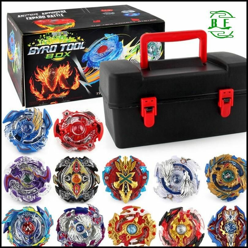 Стандартная гироскопическая игрушка с пусковым устройством, Набор Бейблейд с 12 волчками в боксе-кейсе-BF