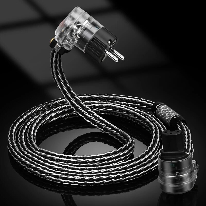 Hi-Fi силовой аудиокабель Hi-End OCC Silver Mix EU plug, 2 м