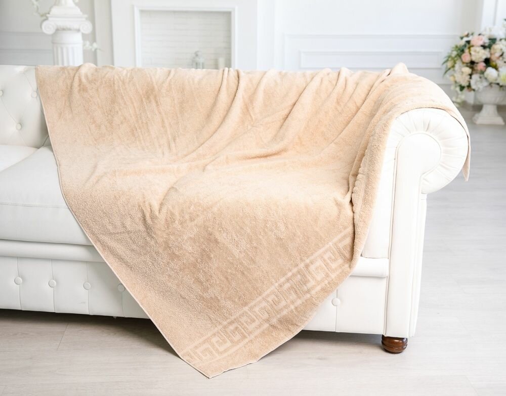 Простыня Махровая Бежевый 150х200 100% Хлопок