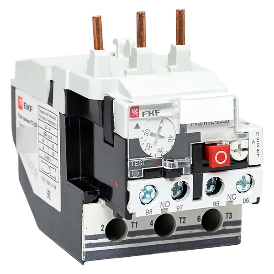 Реле тепловое EKF / ЕКФ PROxima РТЭ-2355 винтовое подключение, пластиковый корпус, серый, 102х80х62мм, 30-40А, rel-2355-30-40 / электрика