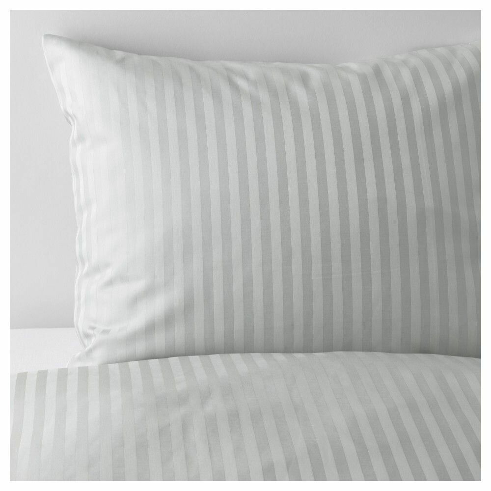 NATTJASMIN Постельное белье 2 спальное икеа, пододеяльник и 2 наволочки/серый 200х200/50х70 (30337133)