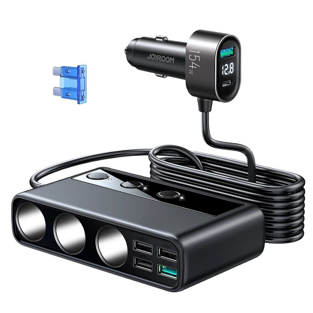 154 Вт 9 в 1 адаптер для автомобильного зарядного устройства PD 3 Разъем разветвитель для прикуривателя независимые переключатели для зарядки DC гнездо сигареты
