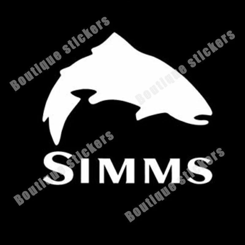 Simms форель виниловая наклейка, белый, 15cm