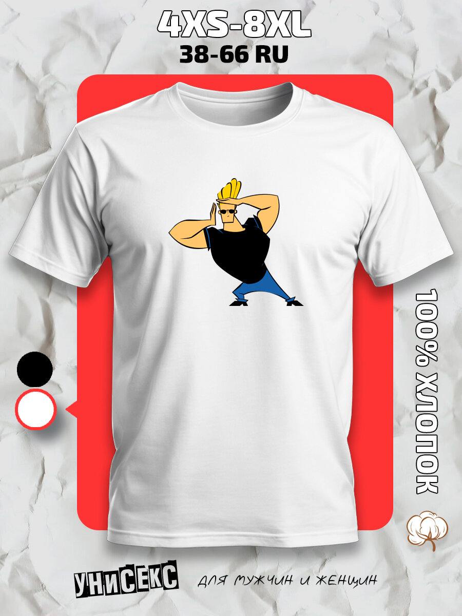 Футболка с принтом Джонни браво Johnny bravo