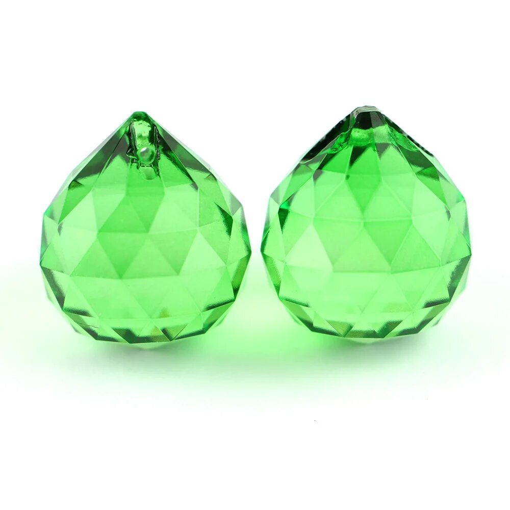 Хрустальные граненые шарики для люстры 20/30/40 мм Изумрудный, 40mm 10pcs, dark green