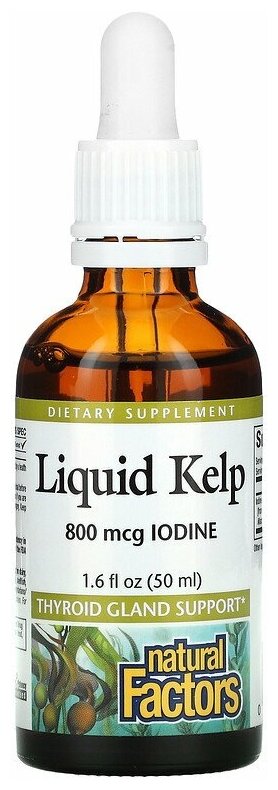 Natural Factors Liquid Kelp (жидкие водоросли) 800 мкг 50 мл
