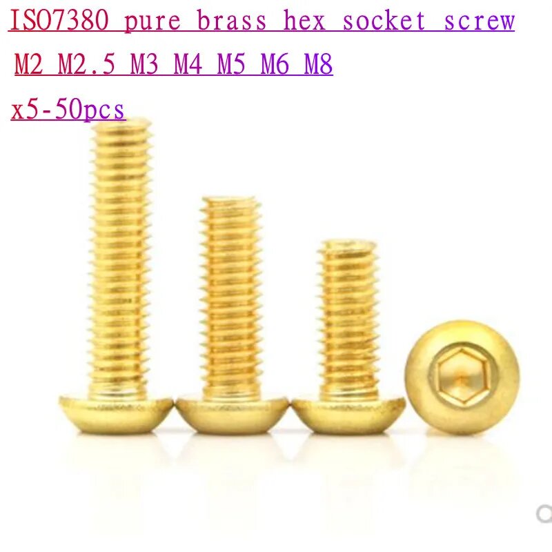 Латунные винты ISO7380 с полукруглой головкой 5-10 шт. M4 20pcs, x16mm