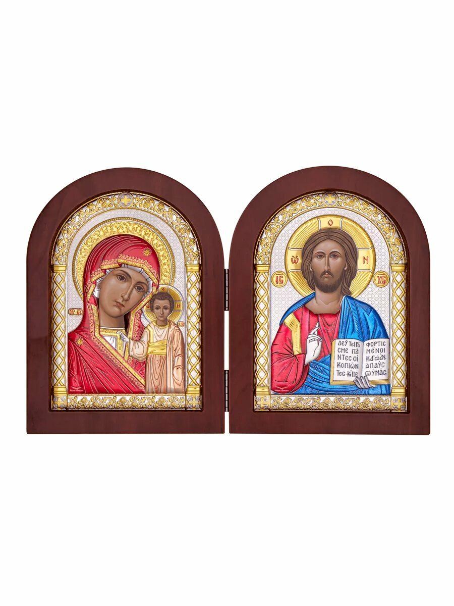 Икона серебряная, греческая Складень, 173х221мм.