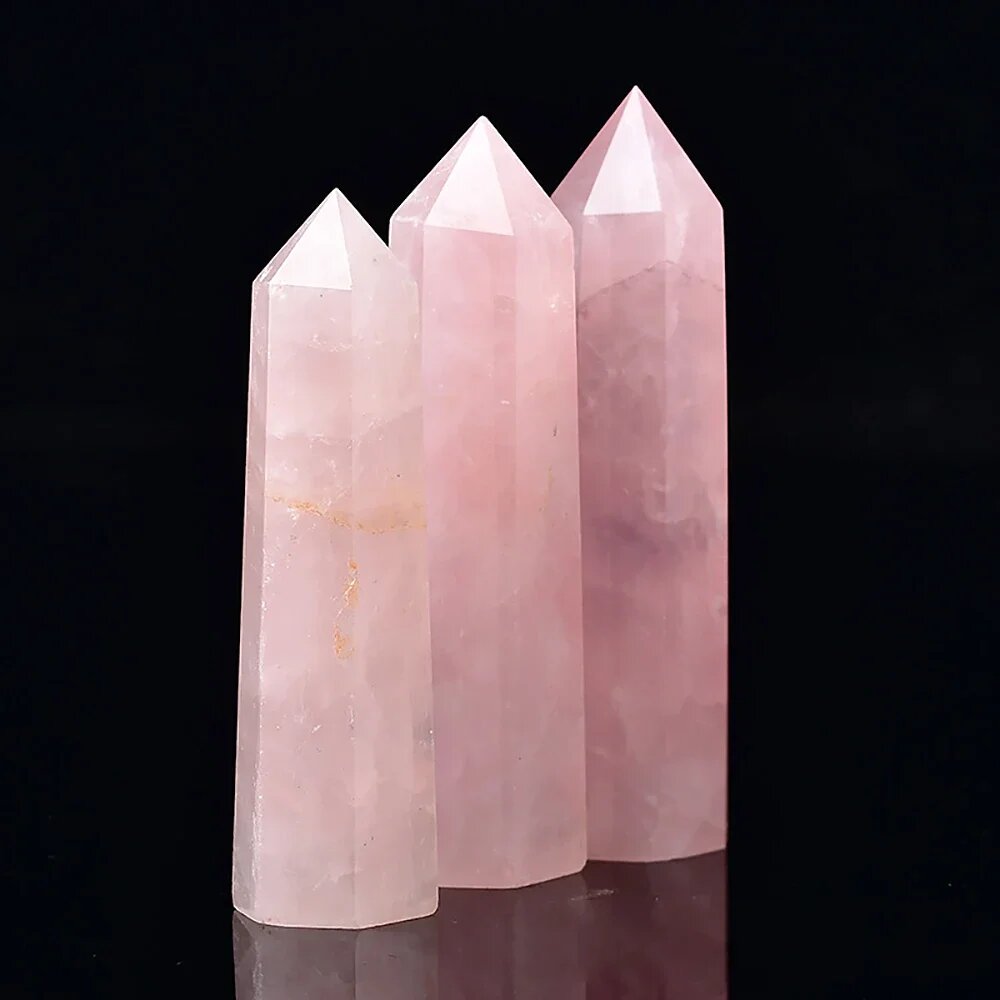 Точечная палочка из розового кварца и аметиста AierCrystal Розовый, 1pc Size 50-60mm, Rose Quartz