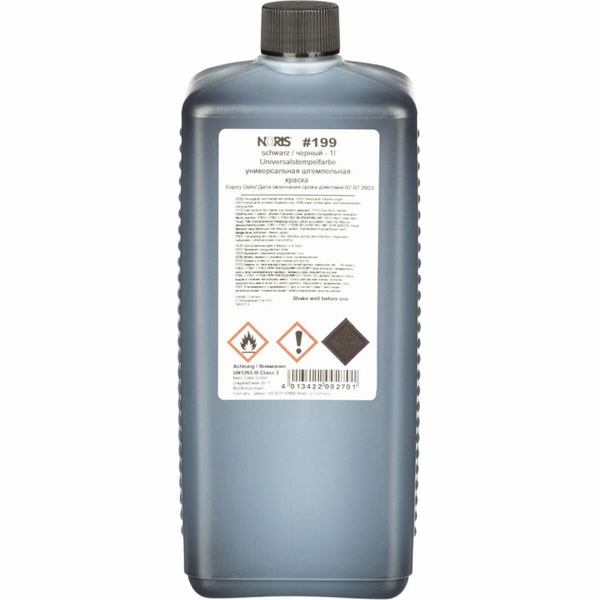 Краска штемпельная Noris 199Еч, 1000мл, быстросохнущая, черная