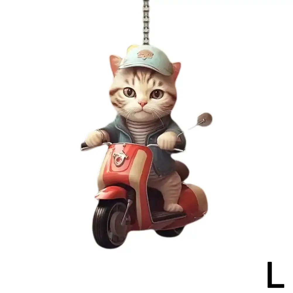 Кошка на скутере, кулон для авто, цвет L
