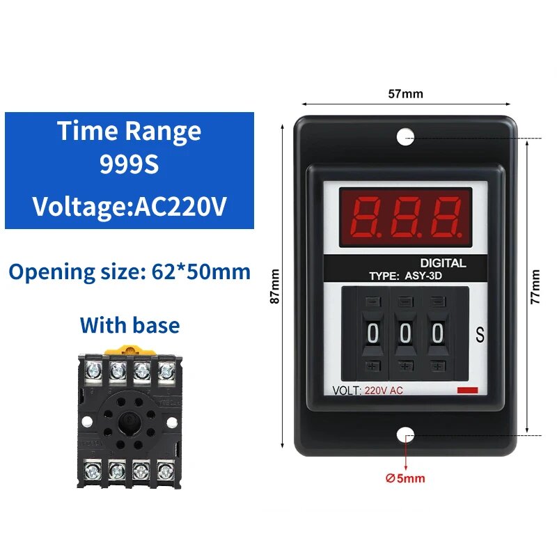 Программируемый таймер реле ASY-3D 999S AC220V