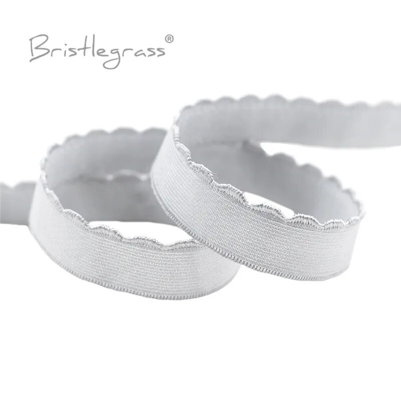 BRISTLEGRASS Нейлоновые эластичные ленты для бюстгальтеров 10mm-2 Yards, Silver Grey