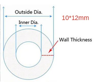 Силиконовый шланг 10x12 мм, длина 3M