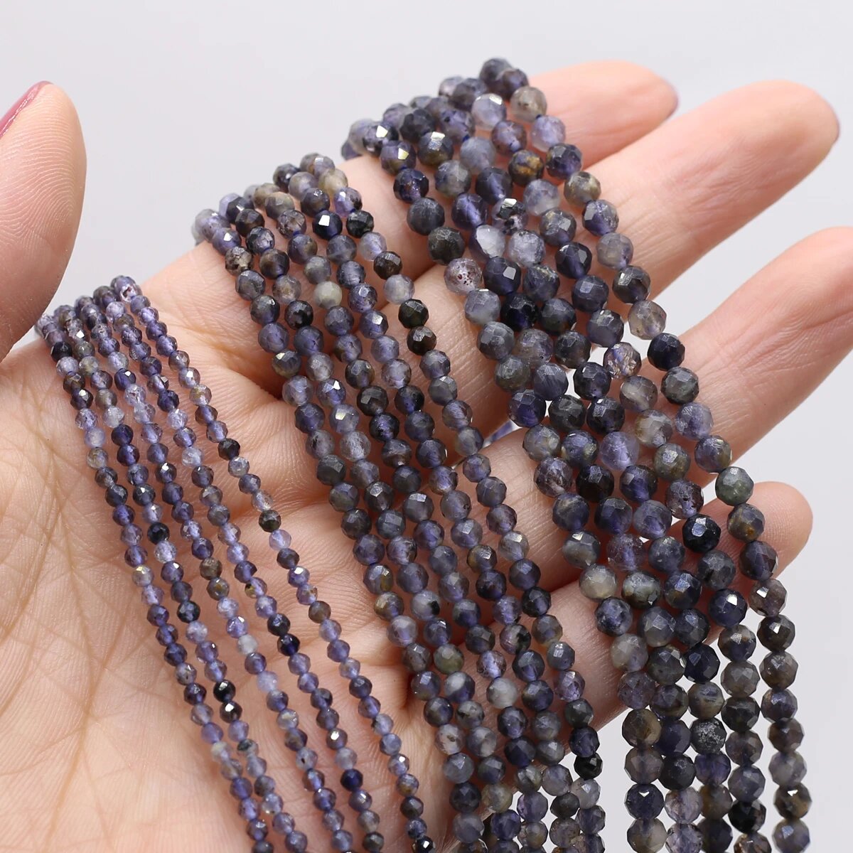 Натуральные каменные бусины, циркон, 2/3/4 мм, для украшений Фиолетовый, 3mm, Iolite