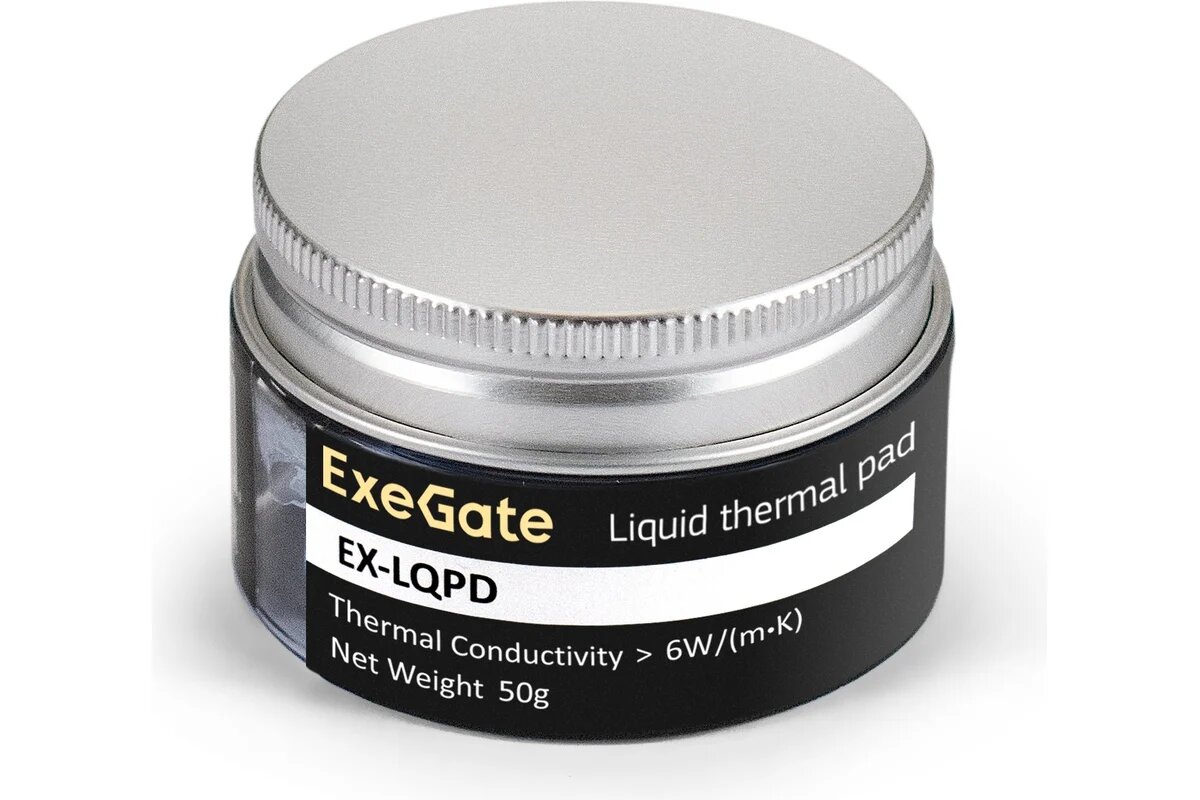 ExeGate EX-LQPD жидкая термопрокладка 6 Вт/(м·К), 50 г банка для электроники