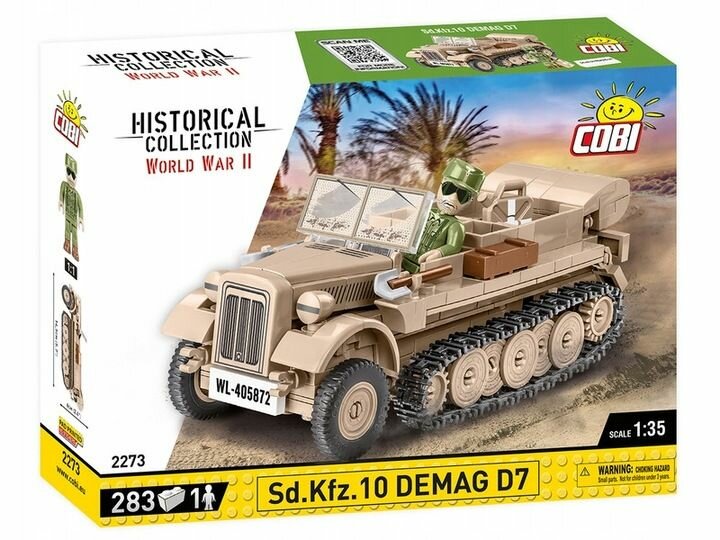 Конструктор пластиковый Cobi SD. KFZ 10 DEMAG D7 - Артиллерийская гусеничная машина 283эл. - Коби 2273