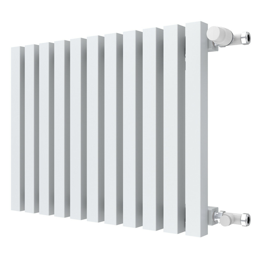 Радиатор трубчатый QUADRUM 60 V-1750 6 секций с боковой подводкой ВР G 1/2" RAL1Т104S9016 белый муар КЗТО