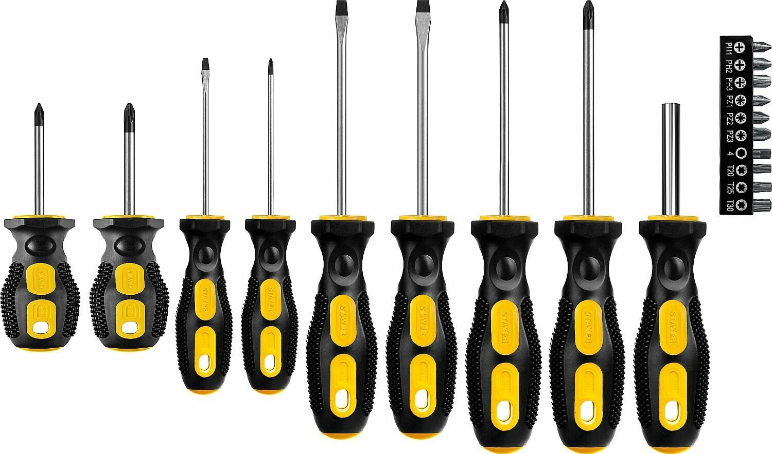 Отвертка-битодержатель STAYER Hercules-19, 19 предм, с насадками 2513-H19_z01