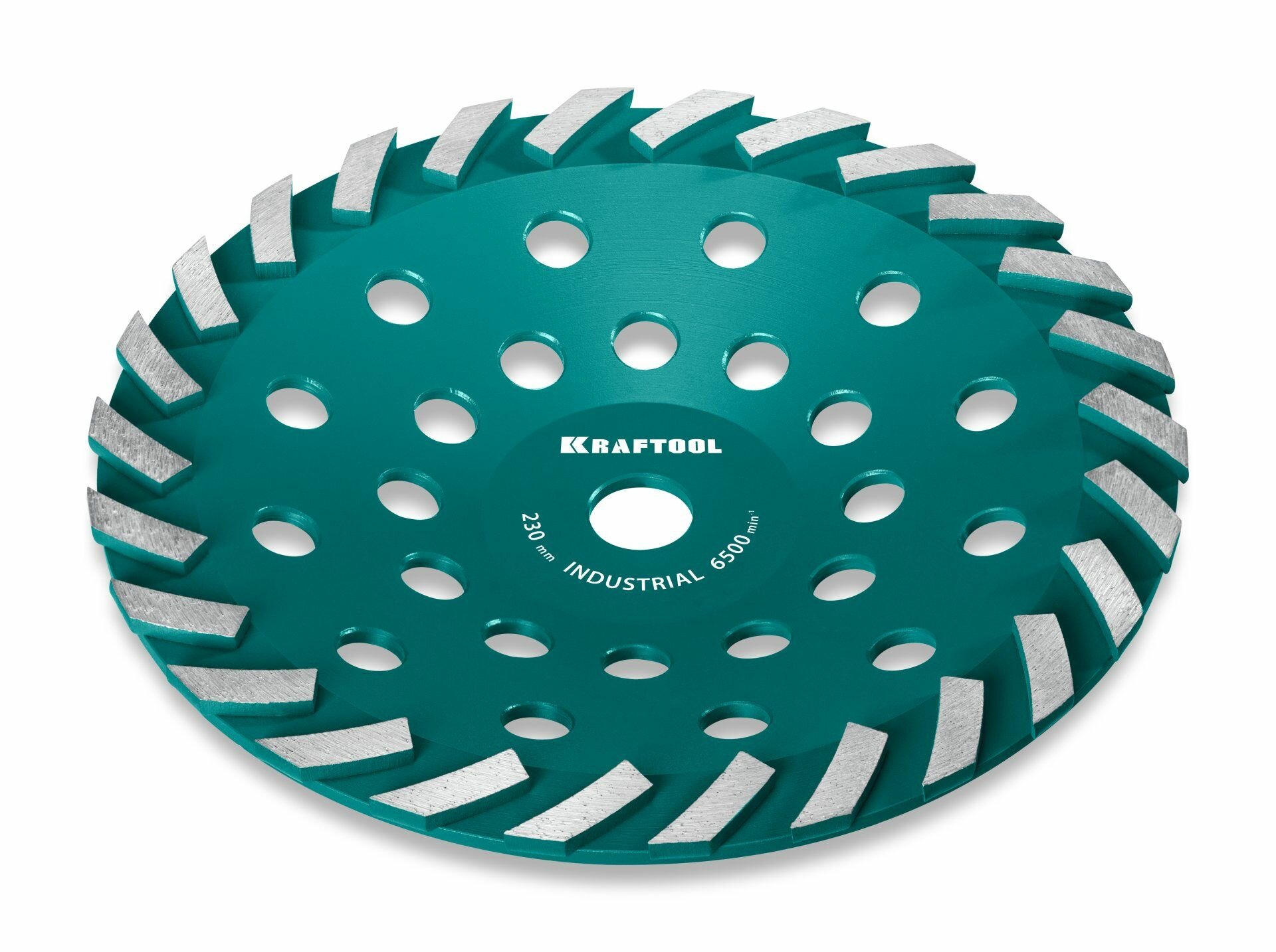 Алмазная чашка KRAFTOOL Turbo d, 230 мм, сегментная, INDUSTRIAL, алмазное покрытие 33368-230
