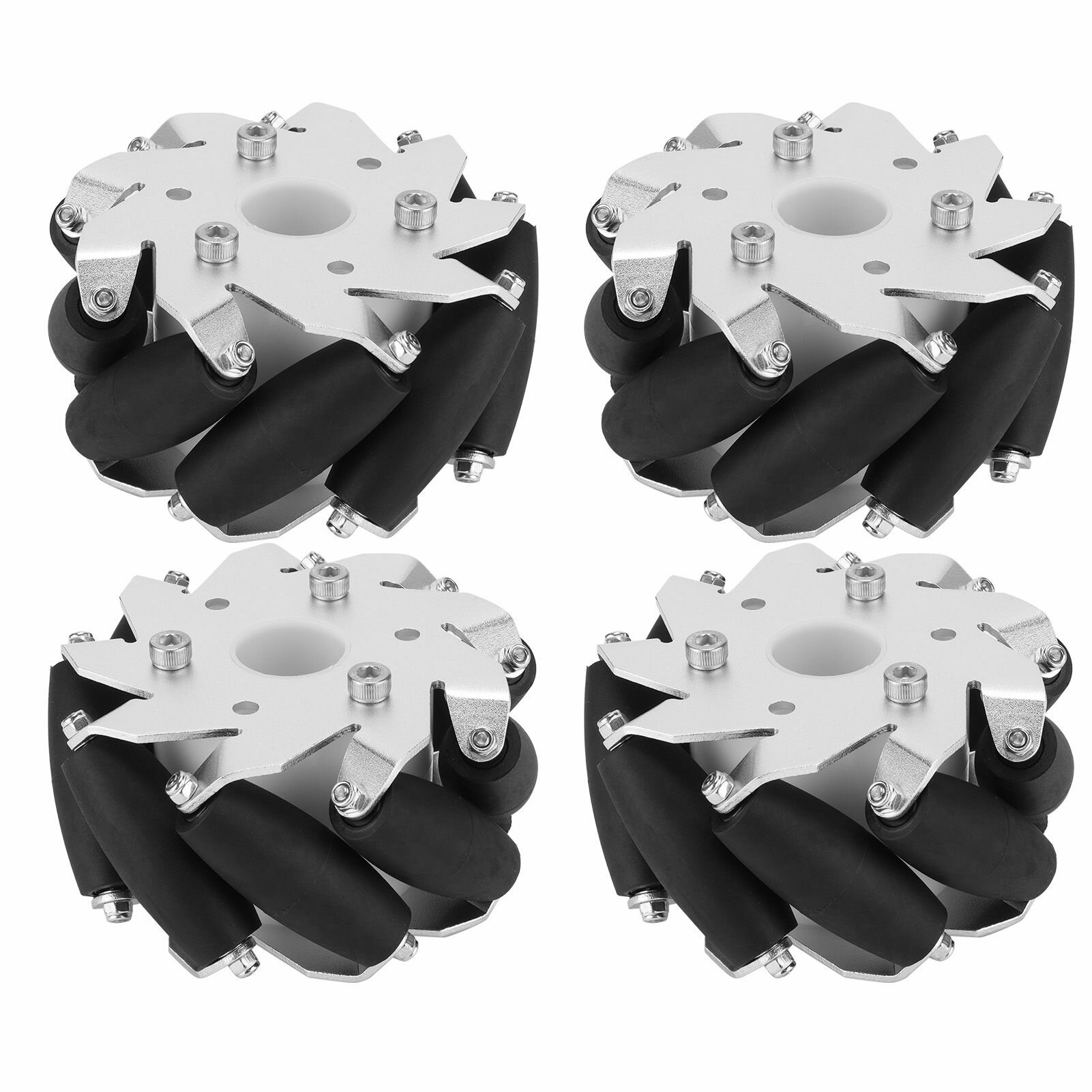 Набор из 4 шт. прочных стальных роликовых колес диаметром 100 мм для робота с каркасом из алюминиевого сплава
