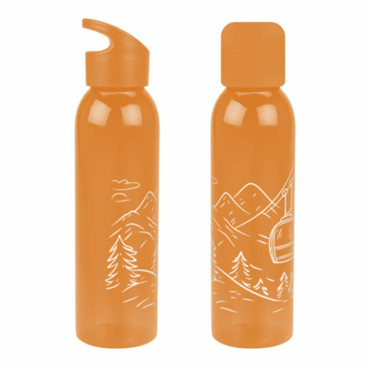 Бутылка для воды «Горы. Природа России. Сочи. Канатка. Роза Хутор» (оранжевый)