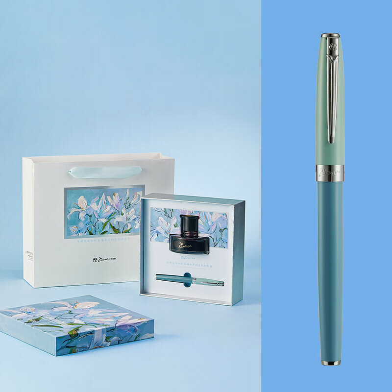 PIMIO Fountain Pen, Stylish Birthday Gift, Third-Grade Student Handwriting Practice Pen T27, Pepsi Agreement Gift Set, Financial Office Signature Pen, Sky Blue Color