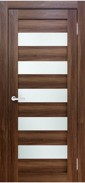 Межкомнатная Дверь Verda Х-4 Орех со Стеклом Сатинат Белый 2000х800мм (Полотно 1шт) / Верда.