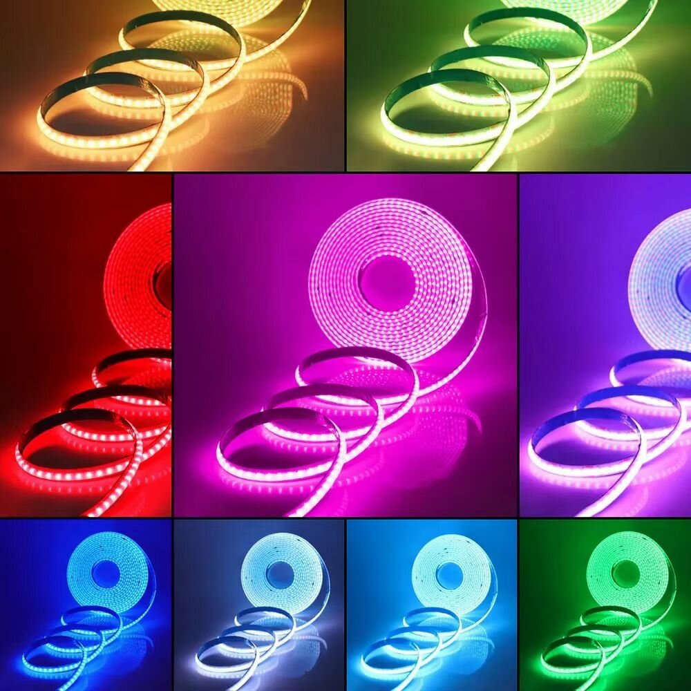 Светодиодная лента COB. 5В. Свечение RGB. IO33. Катушка 5 метров.