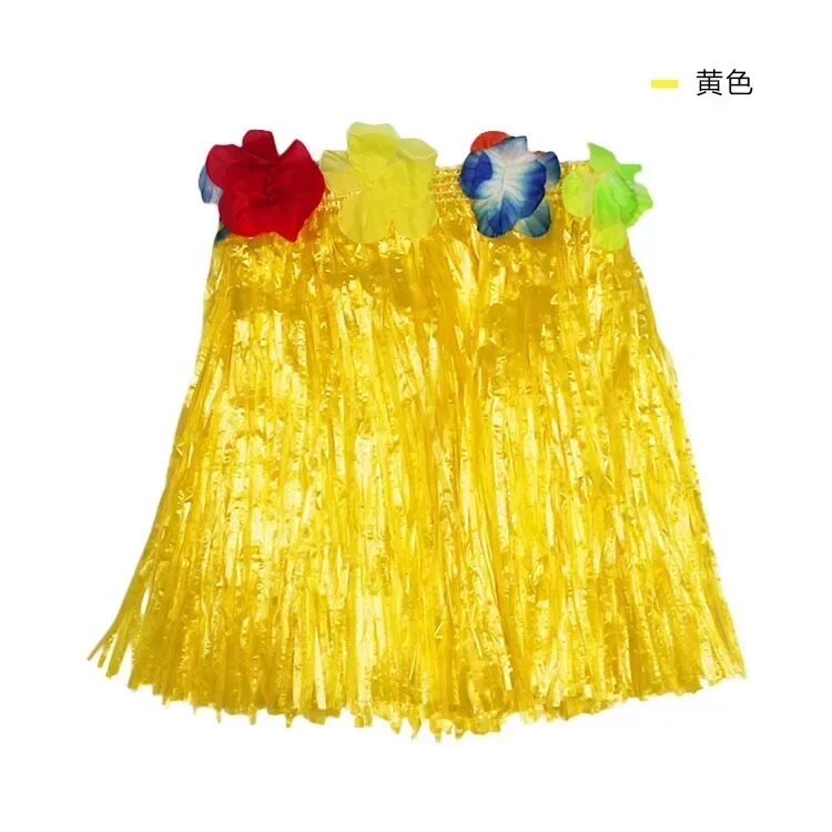 Гавайская юбка из пластиковых волокон Желтый, 30cm, yellow