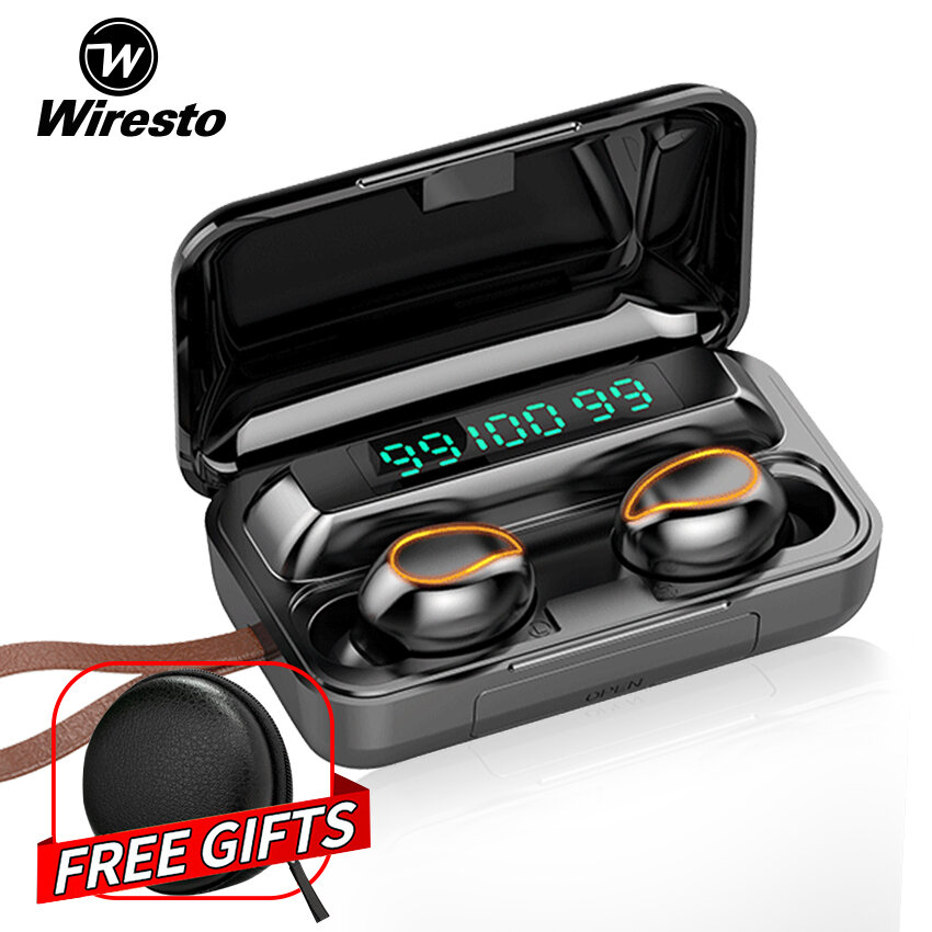 Wiresto F9-5 TWS беспроводные наушники Bluetooth V5.0 Smart Touch зарядное устройство светодиодный цифровой экран HIFI с