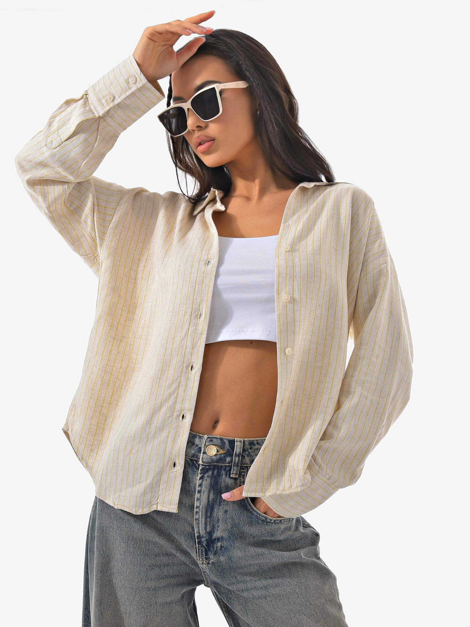 Рубашка Женская рубашка оверсайз в полоску