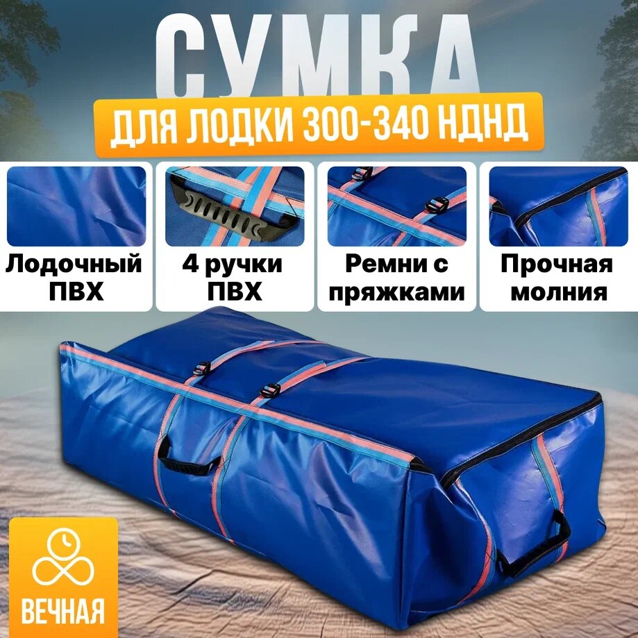 Сумка на молнии для лодки ПВХ 300-340, синяя