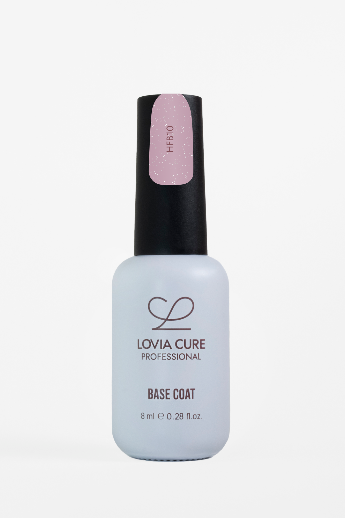 База без содержания HEMA сиреневый с шиммером UV/LED HFB 10 8 мл, LOVIA CURE