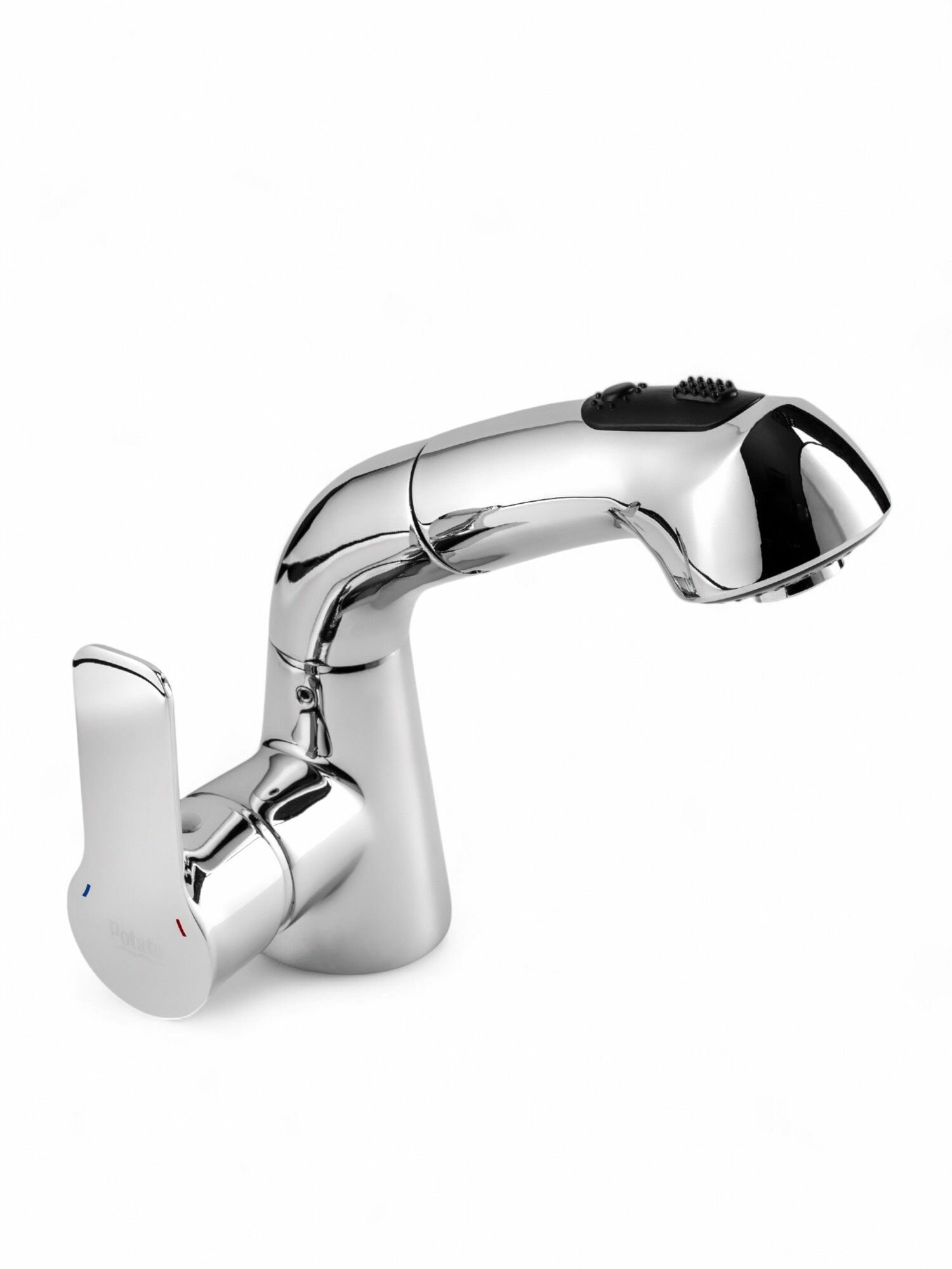 Смеситель для кухни с вытягивающей двухрежимной лейкой на 130 см, хромированный