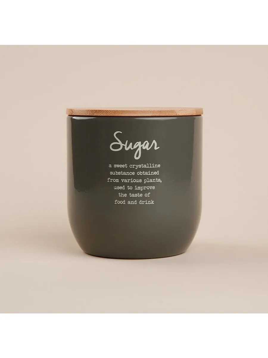 Банка для сахара SL Home, 12×12 см, цвет серый, с бамбуковой