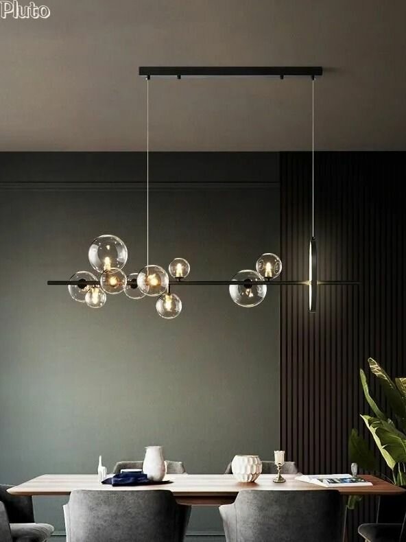 Современная минималистская люстра с пузырчатым шаром, L120CM, теплый свет