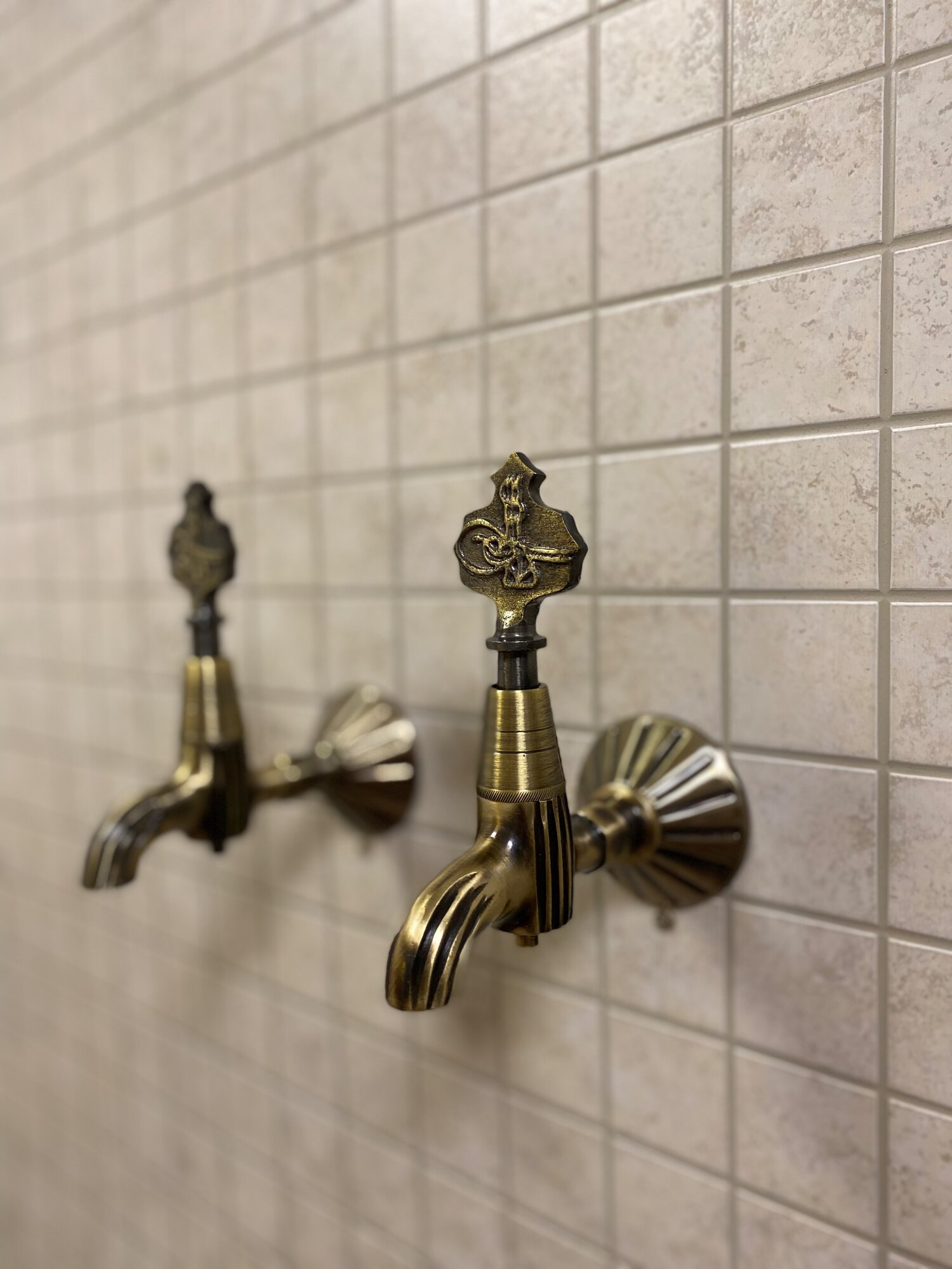 Кран латунный для хамама/турецкой бани "Тугра", цвет бронза, производство Турция