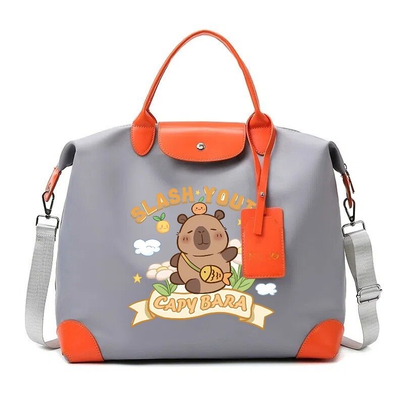 Капибала мультфильм Печать с большими возможностями Canvas Bag Женская оксфордская ткань для хранения