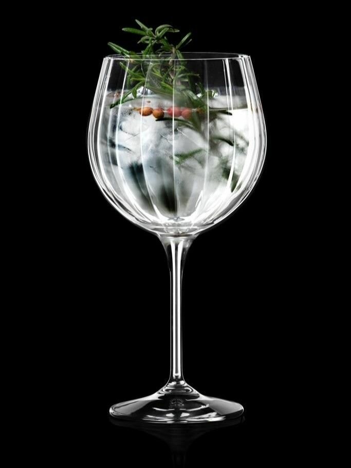 Бокалы для вина, подарочный набор RCR "Style Optiq" 2 шт, 670 мл. Хрустальное стекло, для вина, коктейлей, пива. Италии