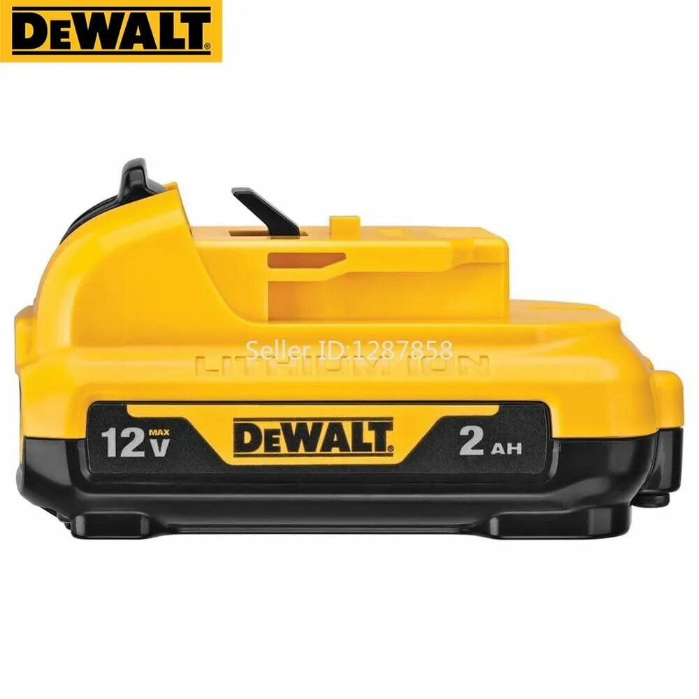 Аккумулятор DEWALT, Li-ion, слайдер, 12В, 2 Ач, черный/желтый